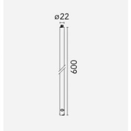 Flos Architectural Light Tube Rod 600 Mounting Materials black