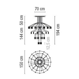 Vibia Wireflow Chandelier 0377 Pendant Lighting black